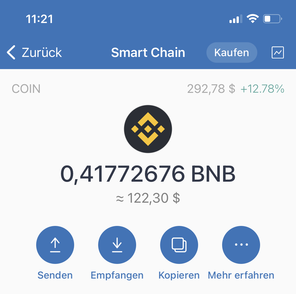 Man kann BNB Smart Chain auch direkt in der Trust Wallet kaufen